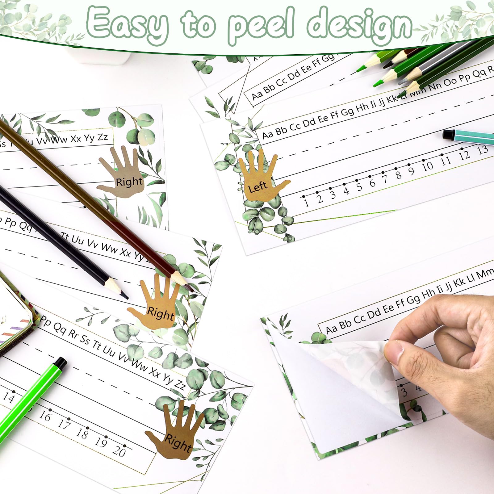 Snapklik.com : 72 Pcs Eucalyptus Name Plates For Desks Classroom ...