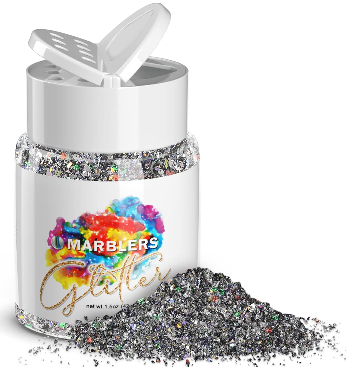 Amazon.com : MARBLERS Holographic Glitter [Mixed Gray] 1.5oz (42g ...