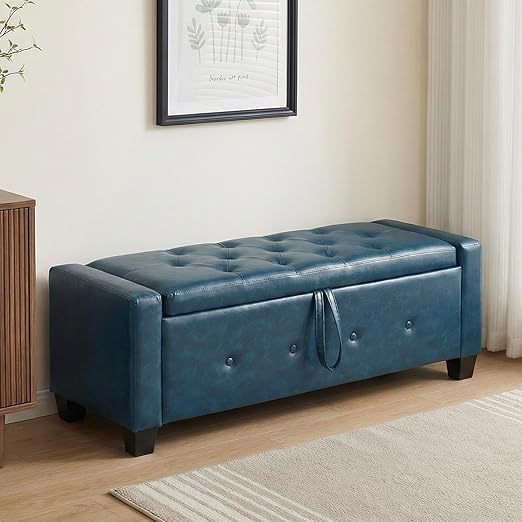 Amazon.com: XGWIHLO 48" PU Leather Storage Ottoman Benches for Bedroom ...