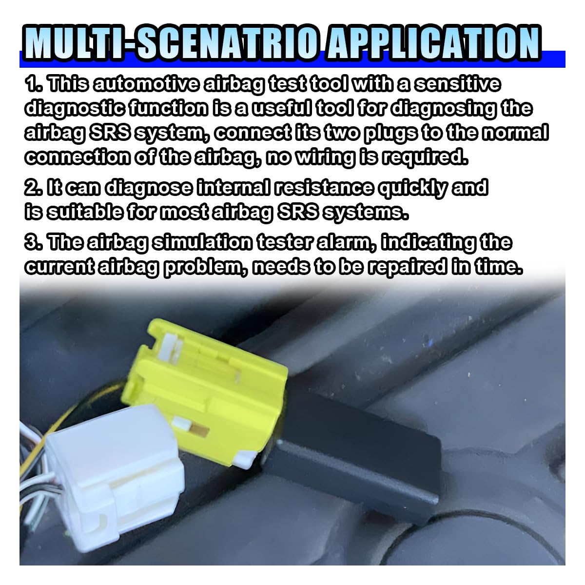 Snapklik.com : Car SRS Airbag Simulator Tester, 12V 2-Pin Airbag Bypass ...