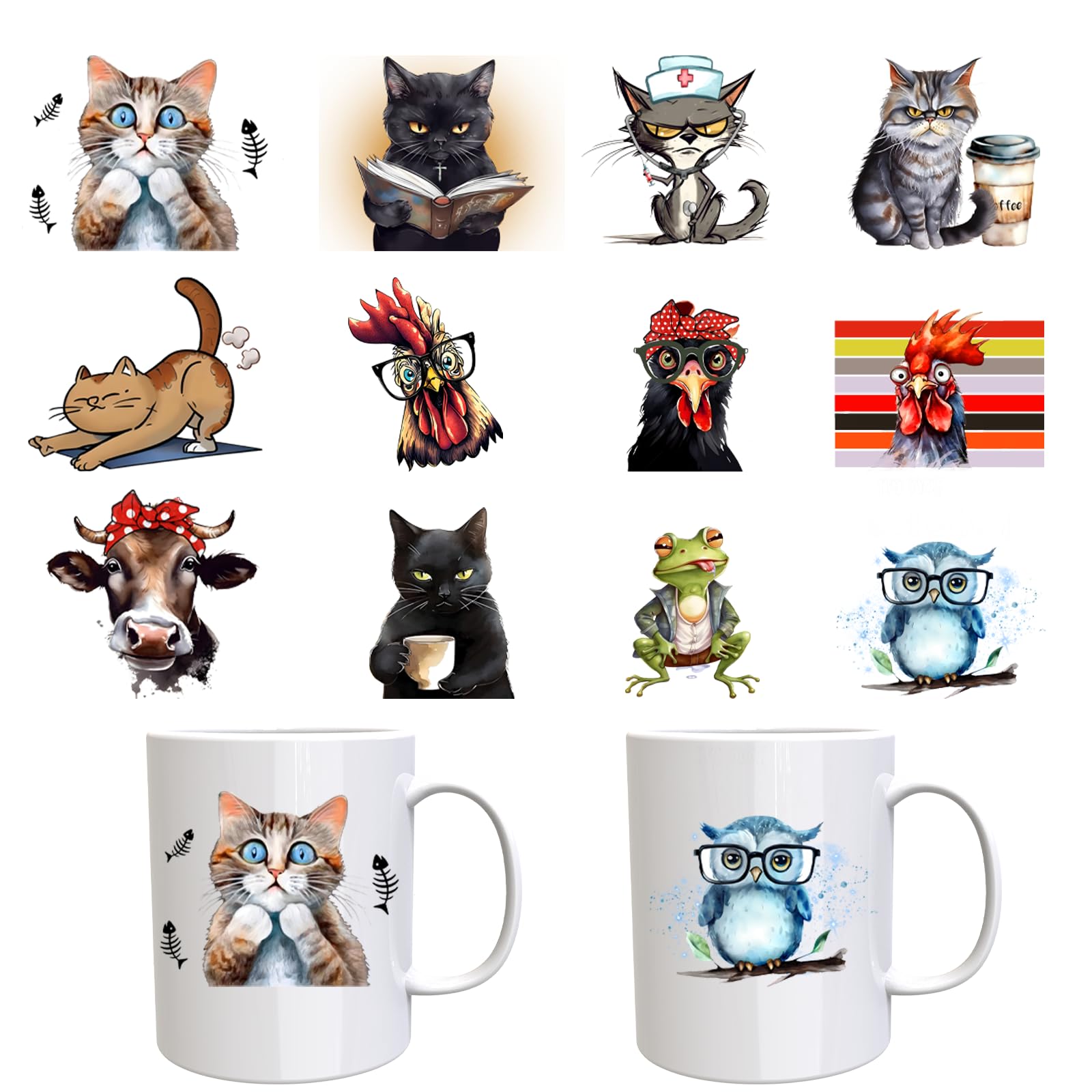 Amazon.com: XRTHGS 12 sheets UV DTF cup wraps for coffee mugs, the ...