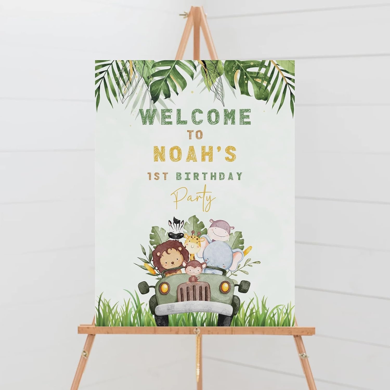Amazon.com : Editable Safari Animals Welcome Sign, Birthday Welcome ...