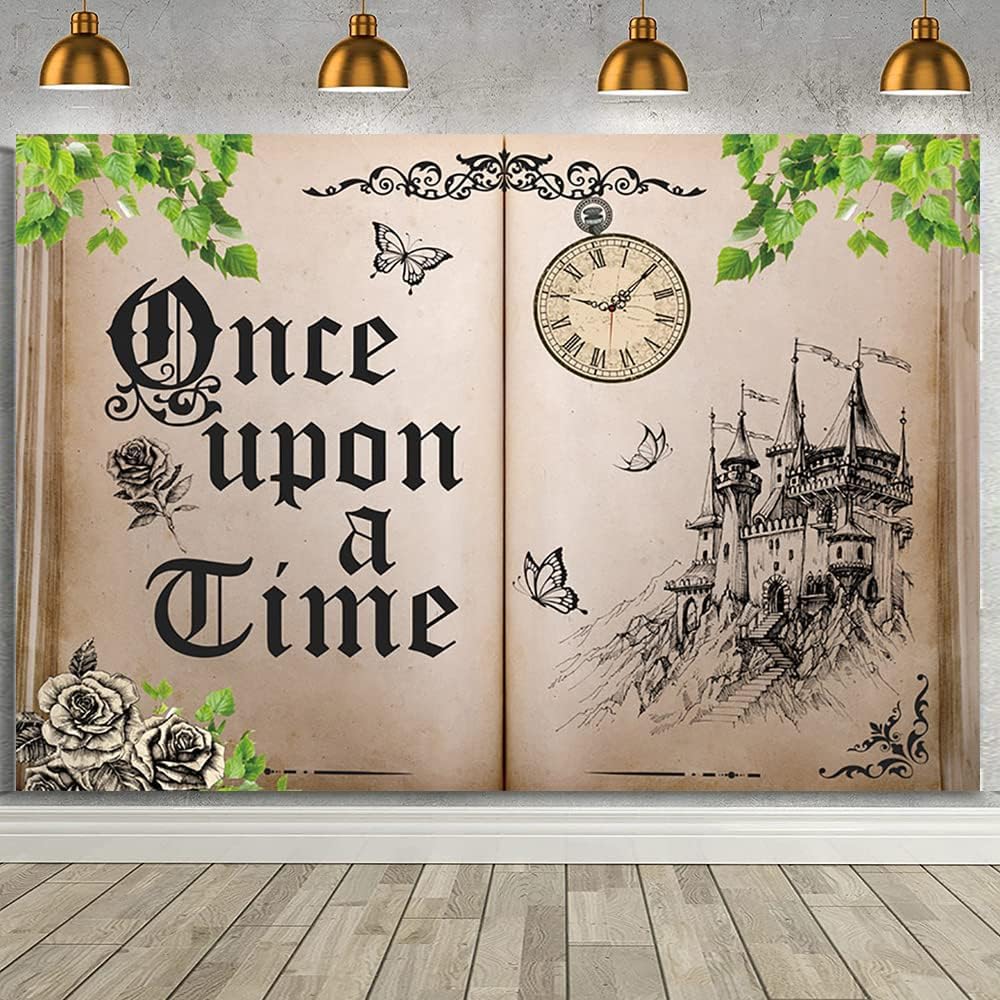 Amazon.com : MEHOFOND 8x6ft Fairy Tale Books Backdrop Once Upon a Time ...