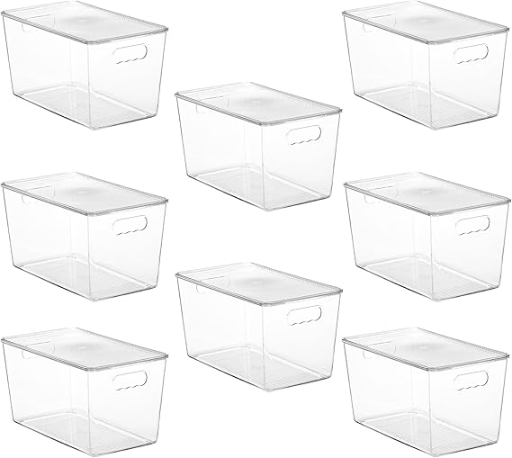 Amazon.com: Vtopmart 8 Pack Clear Stackable Storage Bins with Lids ...
