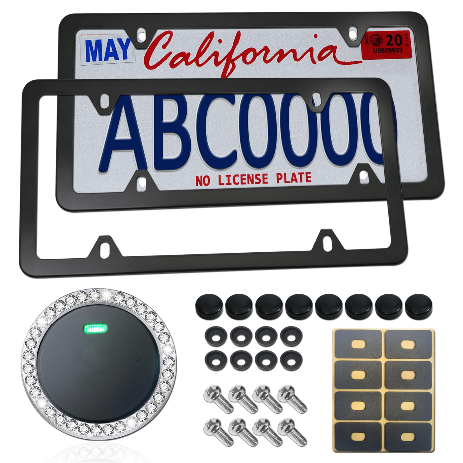 Amazon.com: ZXFOOG Black License Plate Frames- Matte Aluminum Car Tag ...