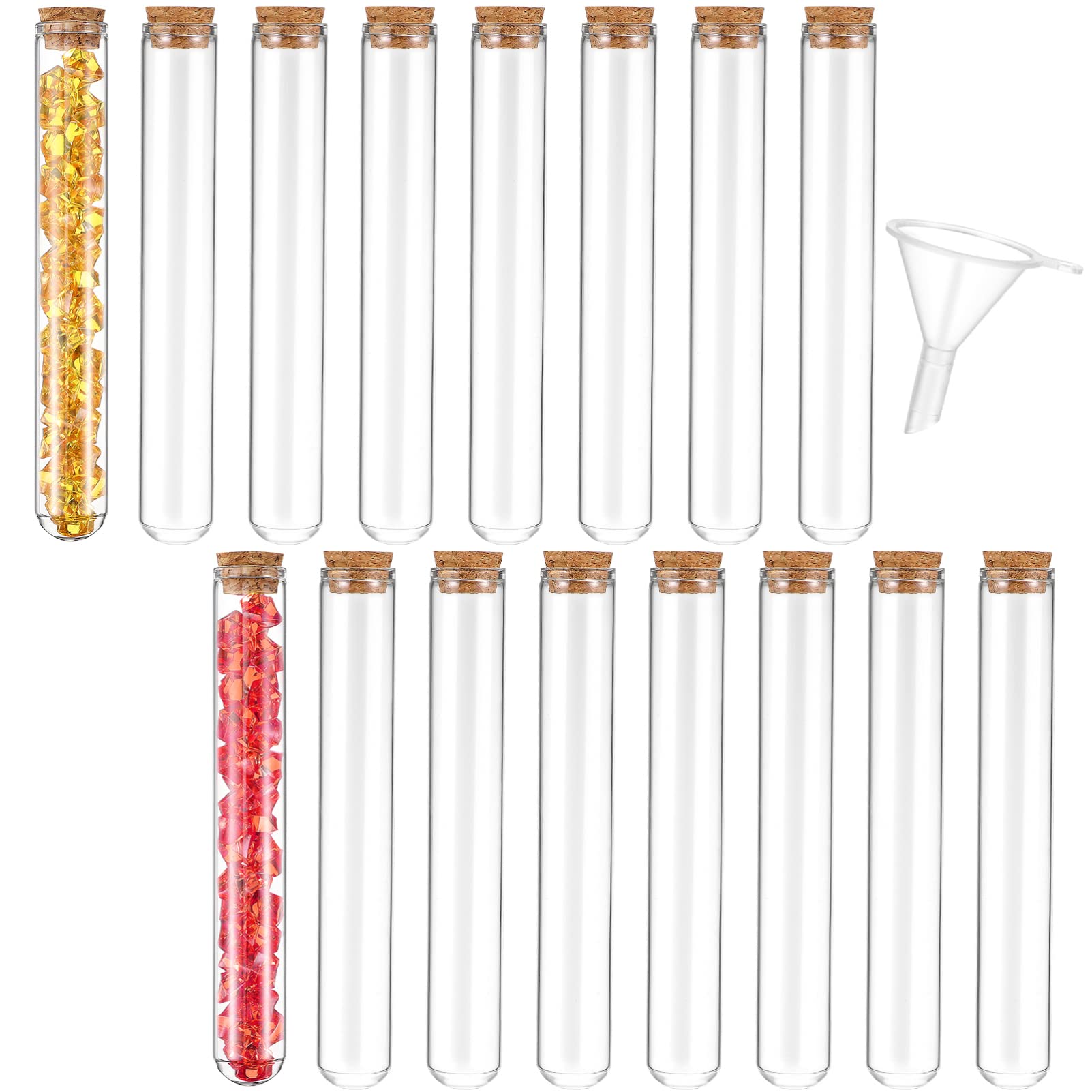 iplusmile Test Tubes with Lids, 16pcs Test Tubes with Cork Stoppers ...