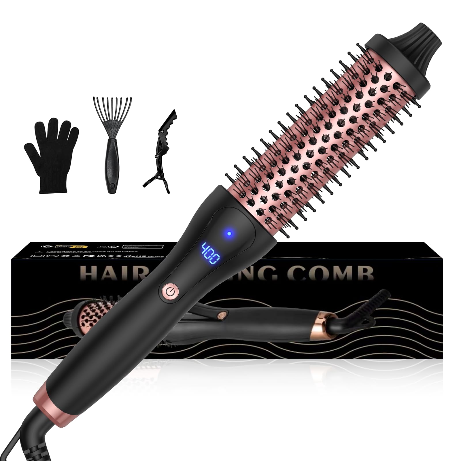 Amazon.com: 1.5 Inch Thermal Brush, Hot Round Brush for Straightening ...