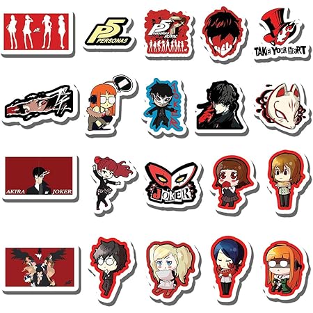 Amazon.com: Persona 5 Stickers,35 Pcs Vinyl Waterproof Anime Stikcers ...