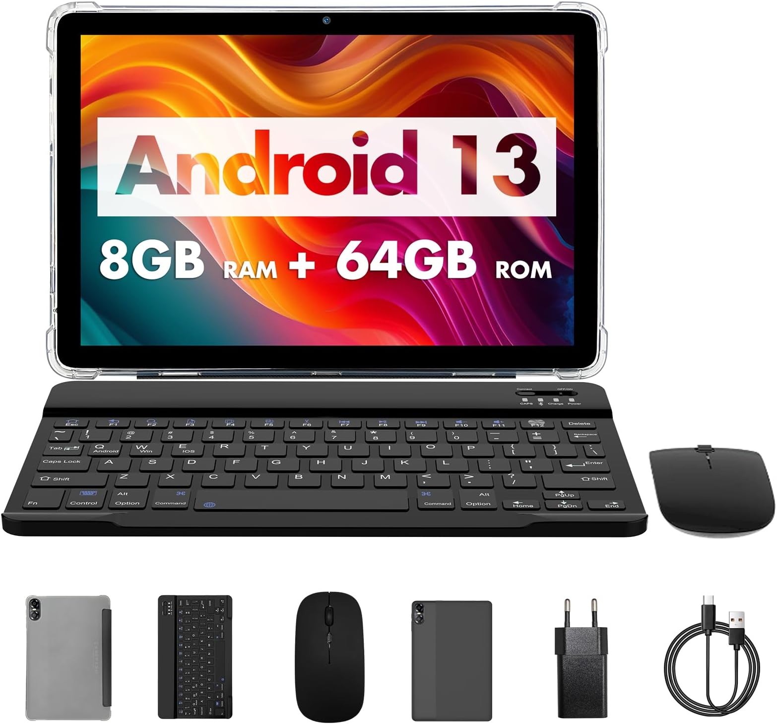 PRITOM 10 Zoll Tablet, 3-in-1 Tablet, 8 GB, 64 GB ROM, Android 13, 1TB ...