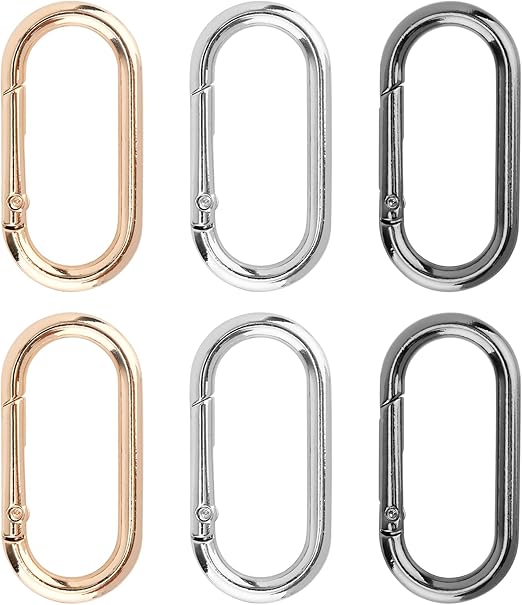 Amazon.com: PEUTIER 6pcs Spring O-Ring Clips, Zinc Alloy Oval Snap ...