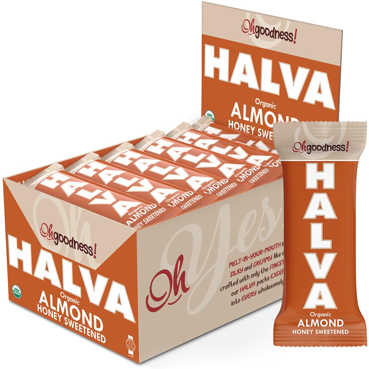 Amazon.com : Oh, Goodness! Organic Halva Bars - Paleo Approved, Almond ...