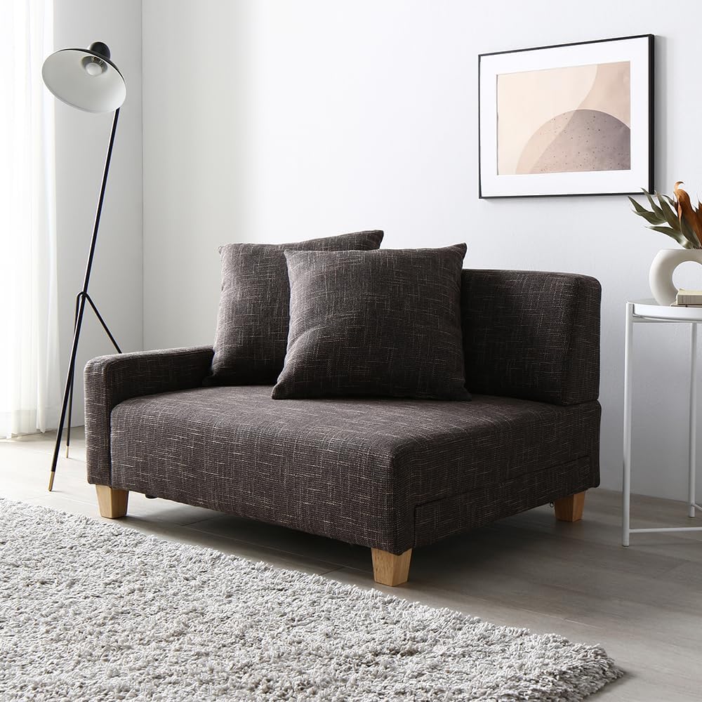 Amazon｜RASIK ソファー 1.5人掛け 単品 ココアブラウン 脚：ナチュラル 脚付き 肘付き コンパクト 北欧 Ruarch ルアーチ｜ソファ・カウチ オンライン通販
