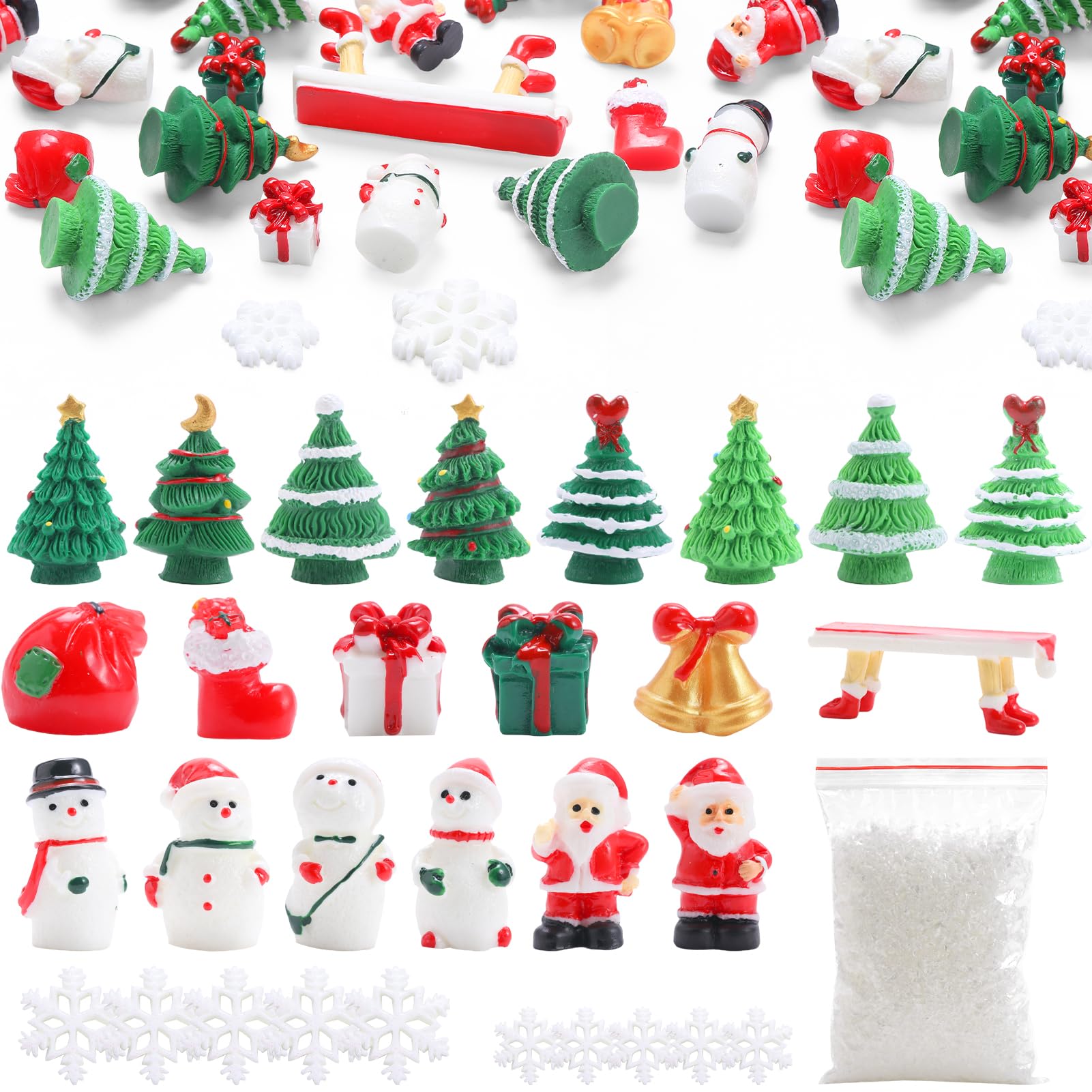 Amazon.com: JXITON 30pcs Mini Christmas Ornaments with Artificial Snow ...