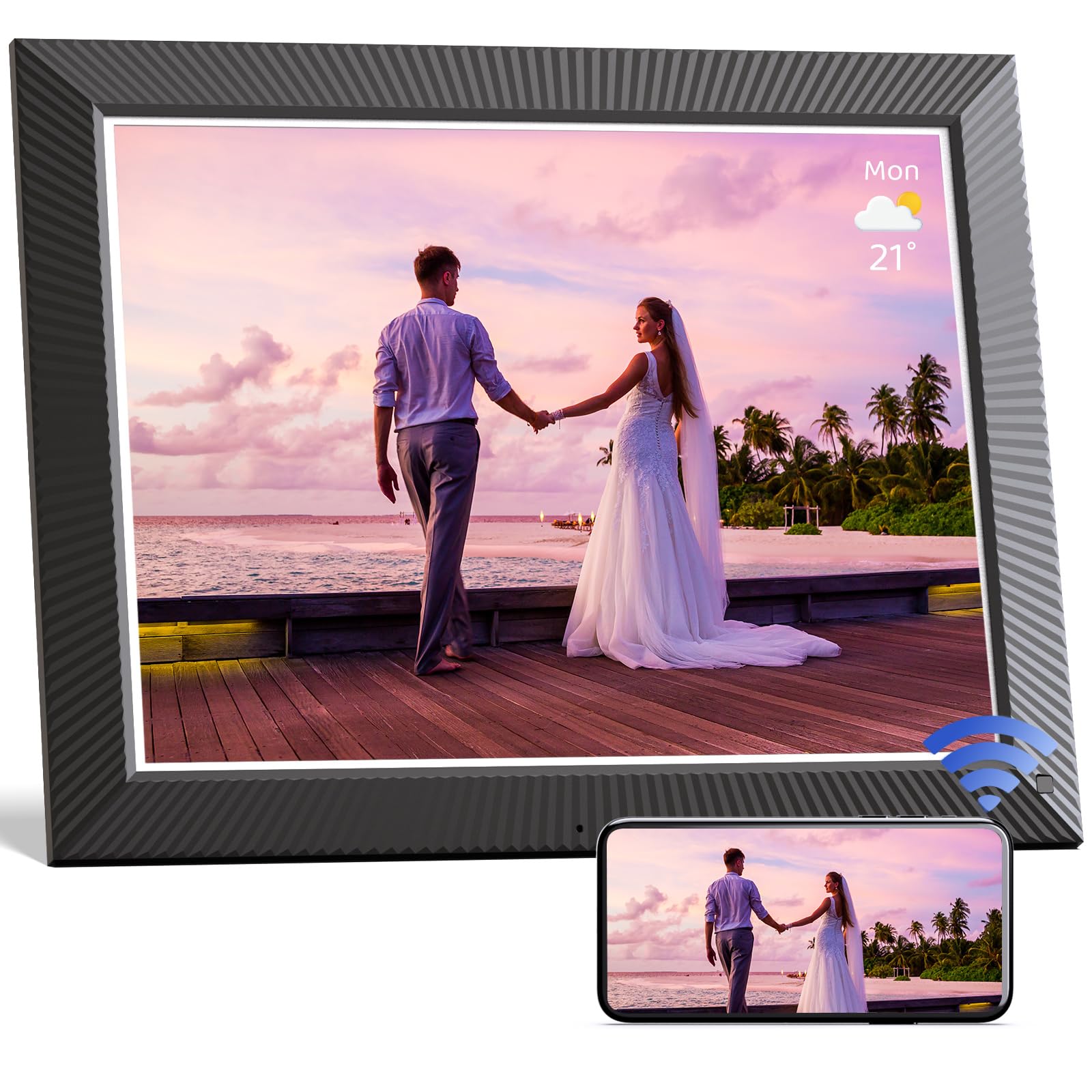 Amazon.com : Digital Picture Frame 16.2" Large-Digital-Photo-Frame - 32GB WiFi Digital Frame ...