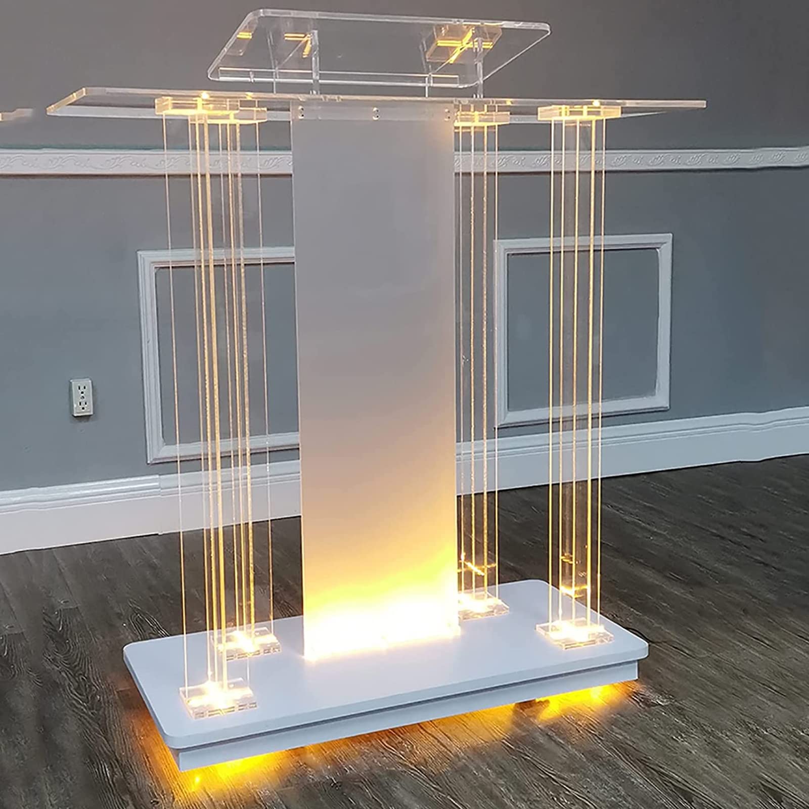 Buy Church Pulpit Podium, Pulpits for Churches, Portable Acrylic Podium ...