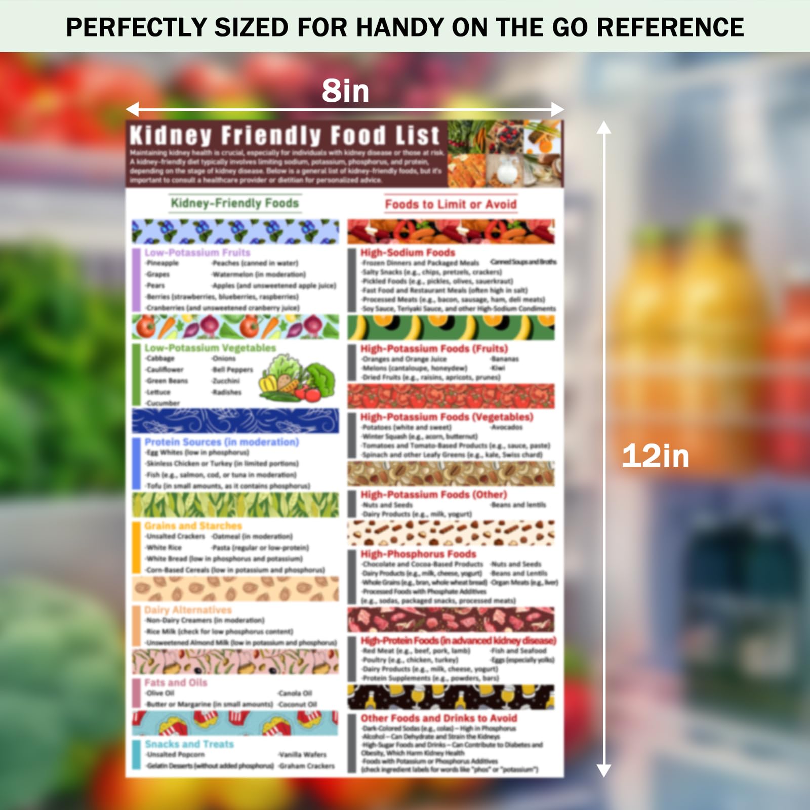 Snapklik.com : Magnetic Kidney Friendly Food List Poster,Kidney ...