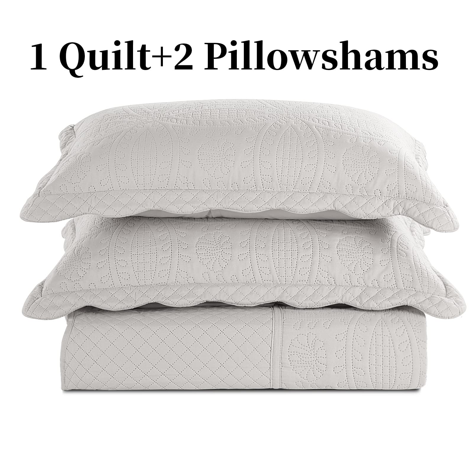 HOMBYS Oversized King Bedspreads 128x120, 3 Pieces Quilt Set ...