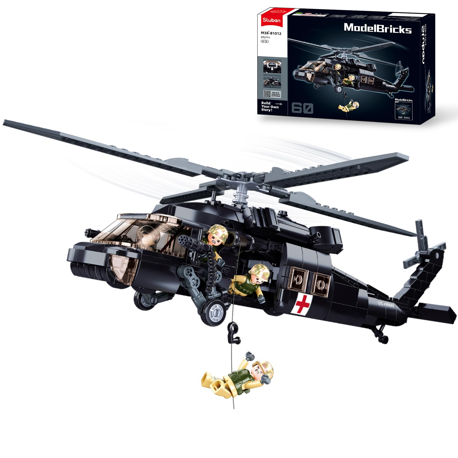 Amazon.com: UH-60 Helicopter Black Hawk Model, Military Army Airplane ...