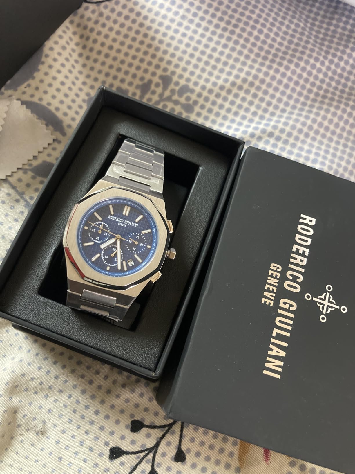 Buy RODERICO GIULIANI Analog Chronograph Blue DIAL Silver CASE Men's ...