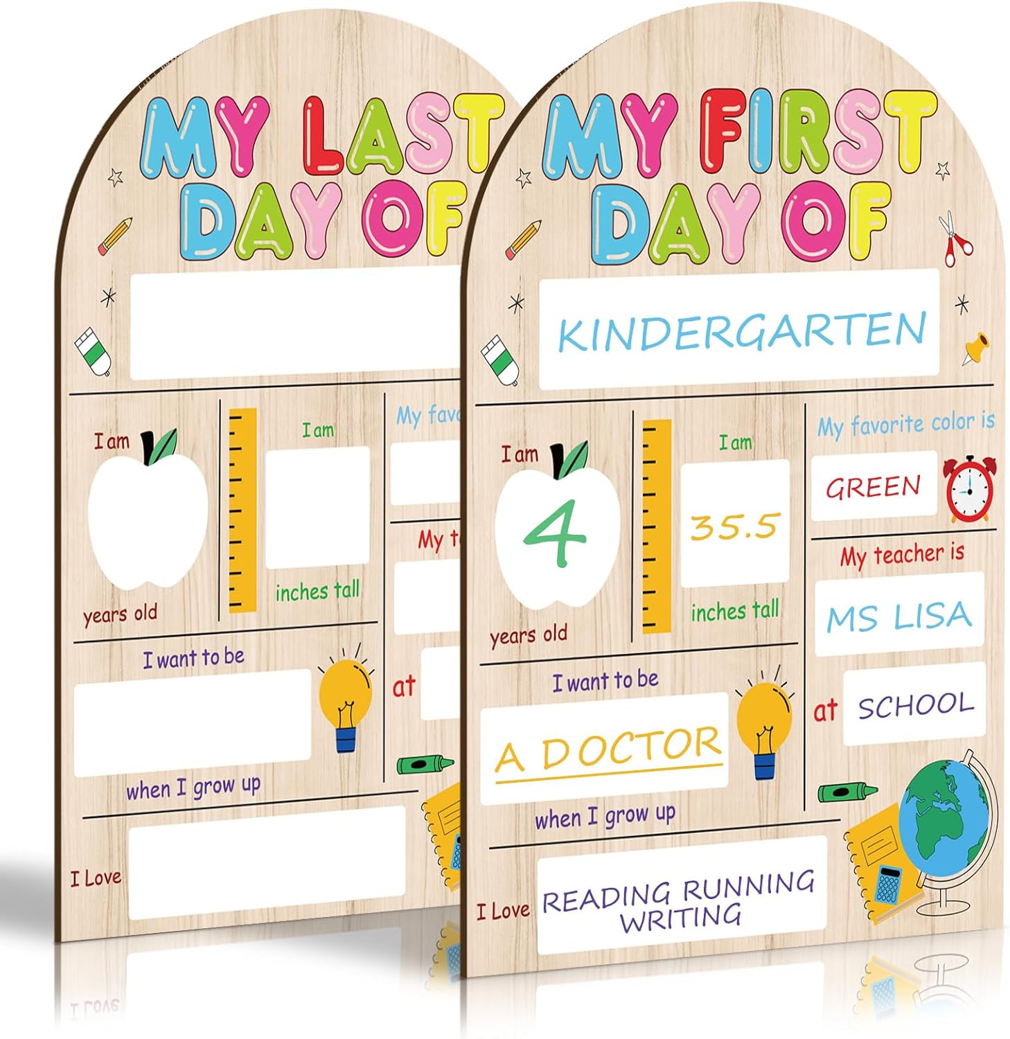 Amazon.com : JarThenaAMCS First and Last Day of School Board Chalkboard ...