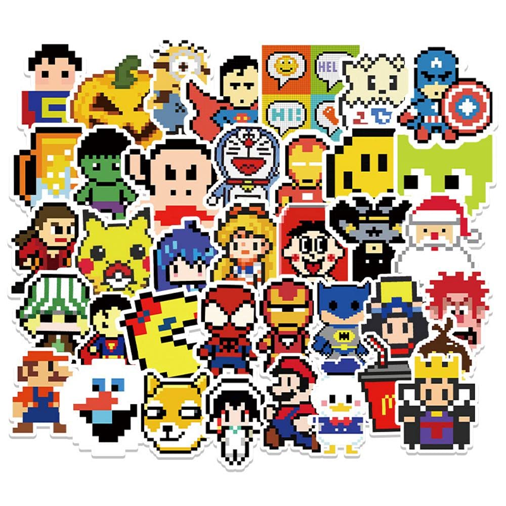 Buy Mosaic Stickers,Mosaic Cartoon Character Stickers,54 PCS Mixed ...