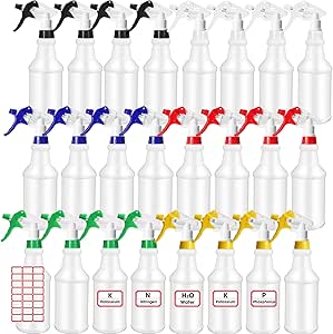 Amazon.com: Rtteri 24 Pcs 16 Oz Plastic Spray Bottle for Cleaning Solutions Bulk Empty and ...