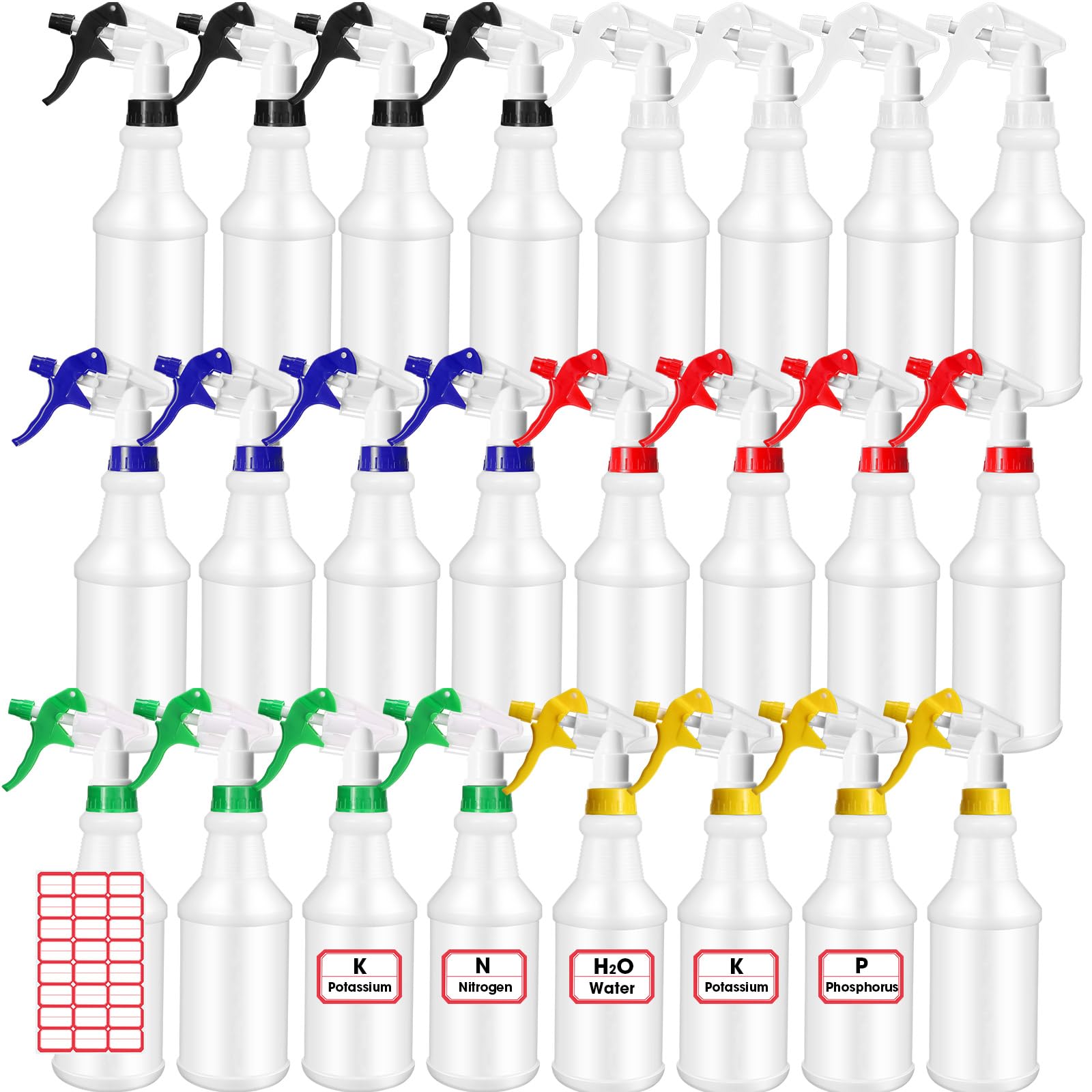 Amazon.com: Rtteri 24 Pcs 16 oz Plastic Spray Bottle for Cleaning, Leak ...
