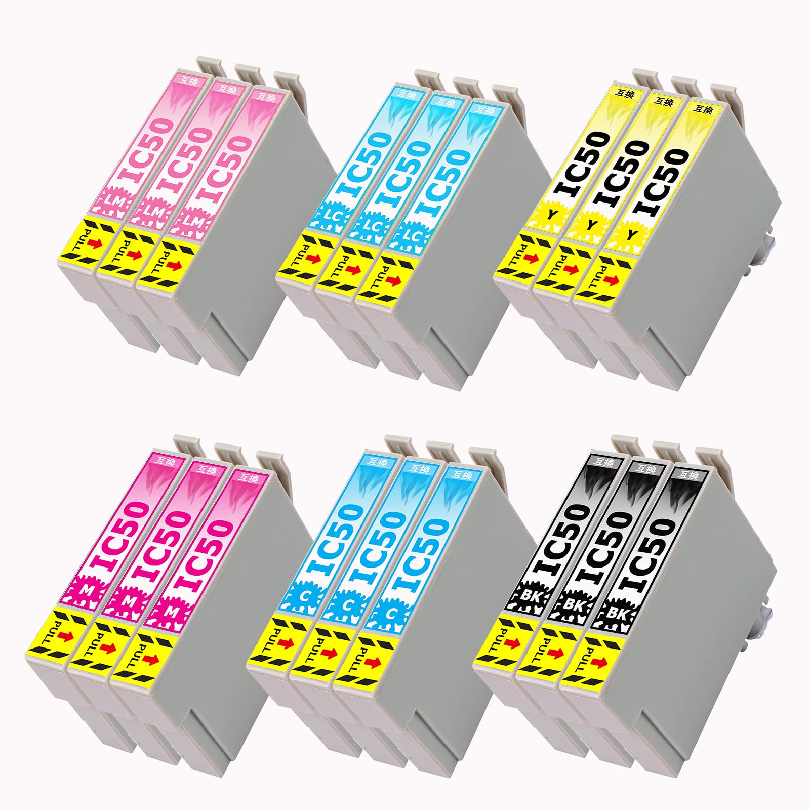 Amazon.co.jp: 【鈴木すず】互換 インク IC50(3BK/3C/3M/3Y/3LC/3LM) 18PK 合計18本 6色セット ...