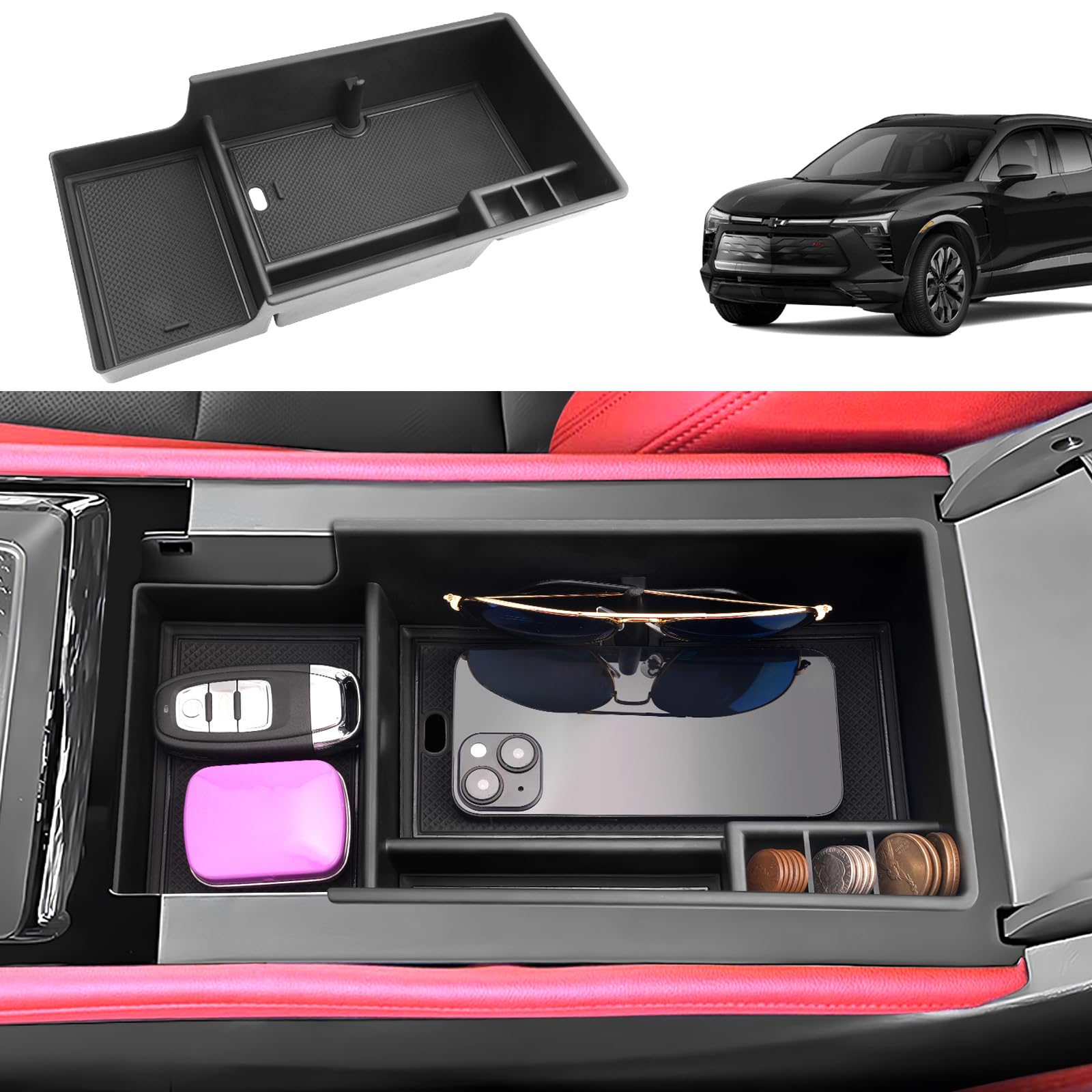 Amazon.com: Coleya 2024 2025 Blazer EV Center Console Organizer for ...