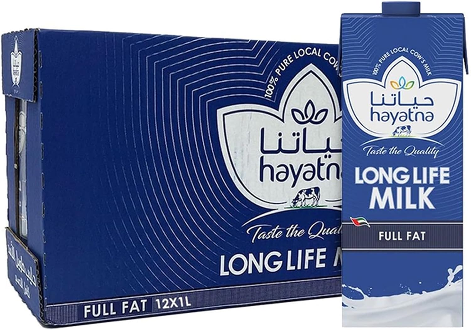 Hayatna Long Life UHT Full Fat Milk 1 Litre, 12 Pcs : Amazon.ae: Grocery