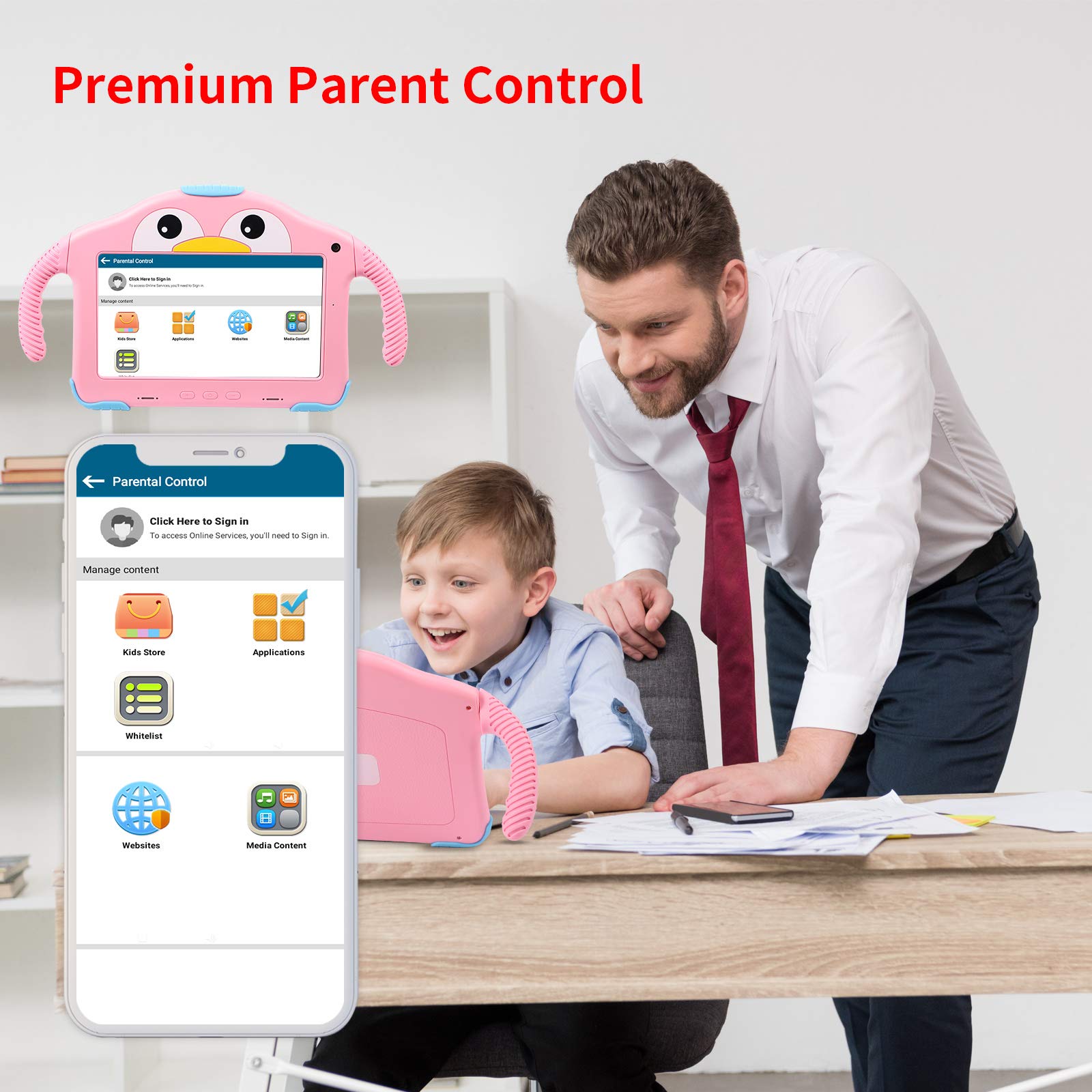 Buy Kids Tablet for Toddler, 7 inch WiFi Kids Tablets HD Display 32GB ...