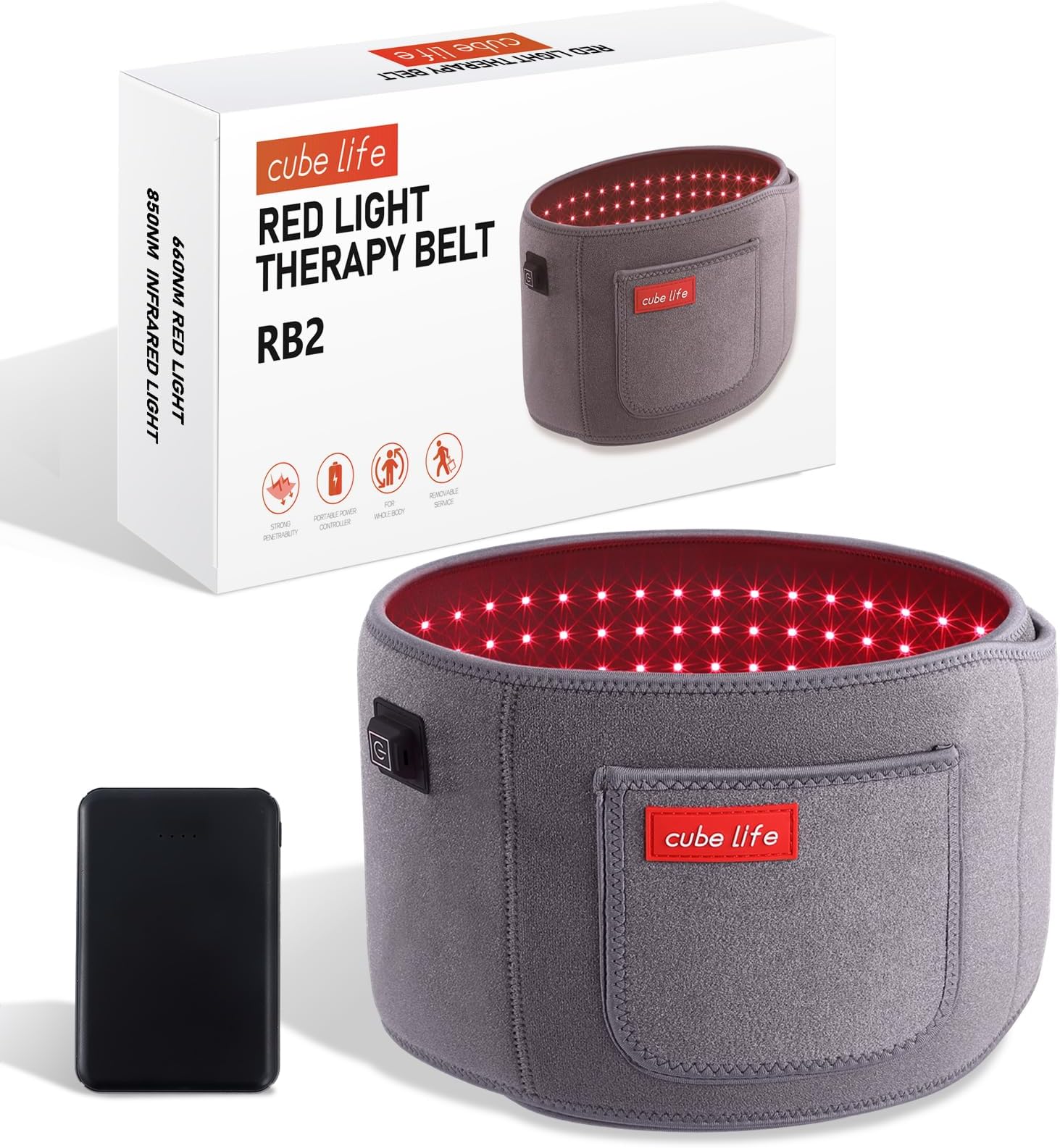 Amazon.com: Cube Life Red Light Therapy Belt - Near Infrared Light ...