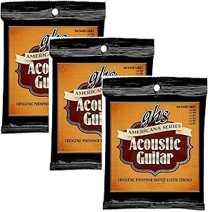 Amazon.com: GHS Strings S425 Americana Series Phosphor Bronze Acoustic Guitar Strings, Light, 12 ...