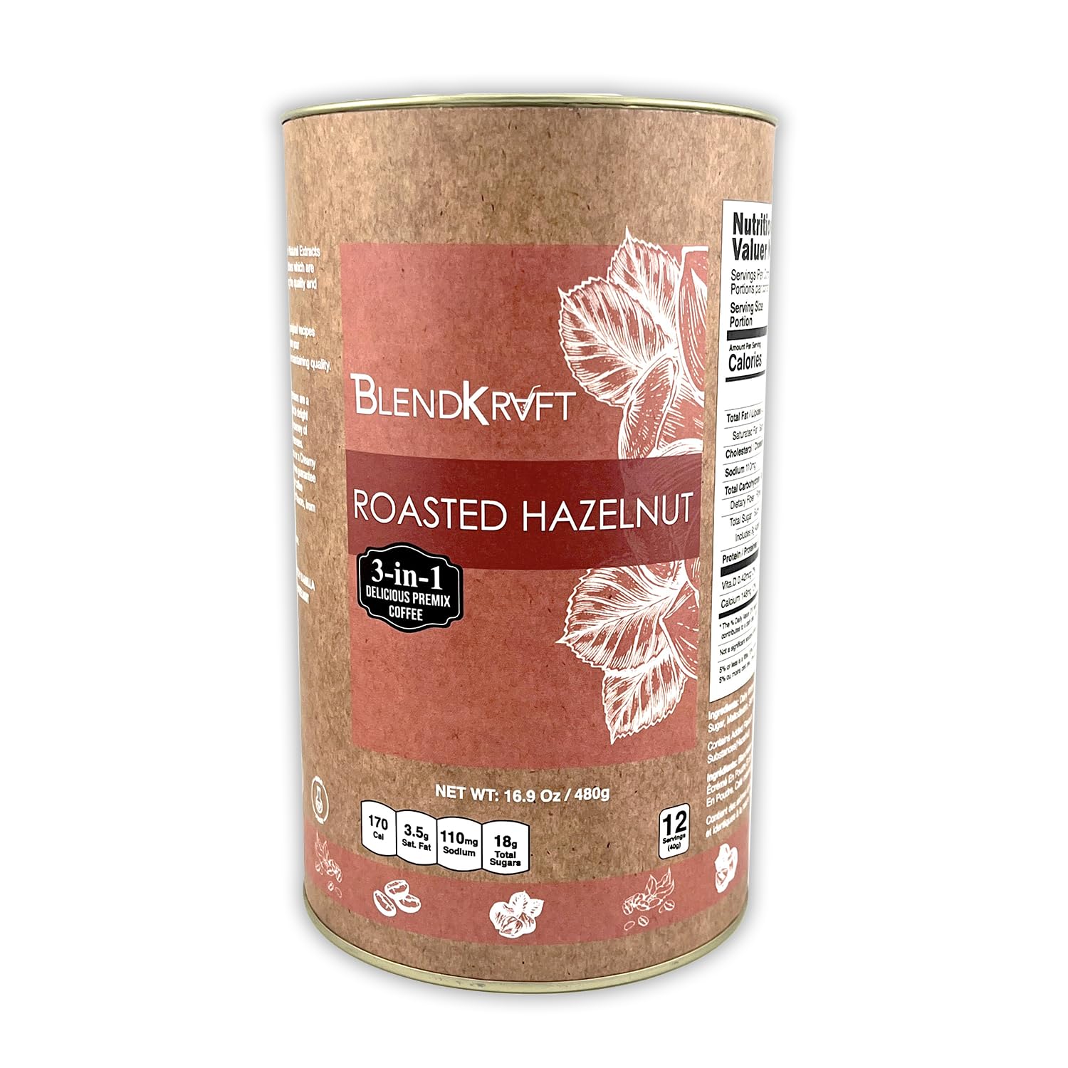 Amazon.com : BLENDKRAFT Roasted Hazelnut - Instant Coffee Mix| Natural ...