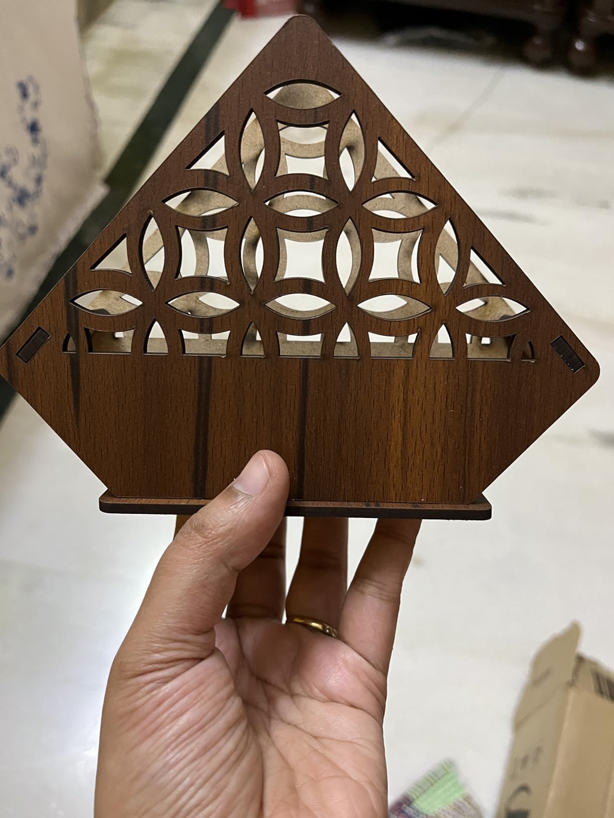 Buy Wooden Tissue Holder Stand with Full Size Tissue Paper for Home ...