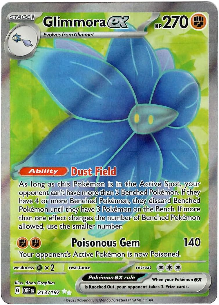 Amazon.com: Pokemon - Glimmora ex 213/197 - Obsidian Flames - Ultra ...
