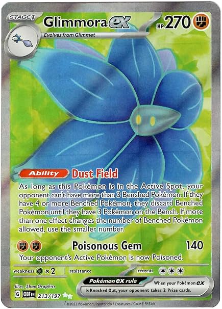Amazon.com: Pokemon - Glimmora ex 213/197 - Obsidian Flames - Ultra ...