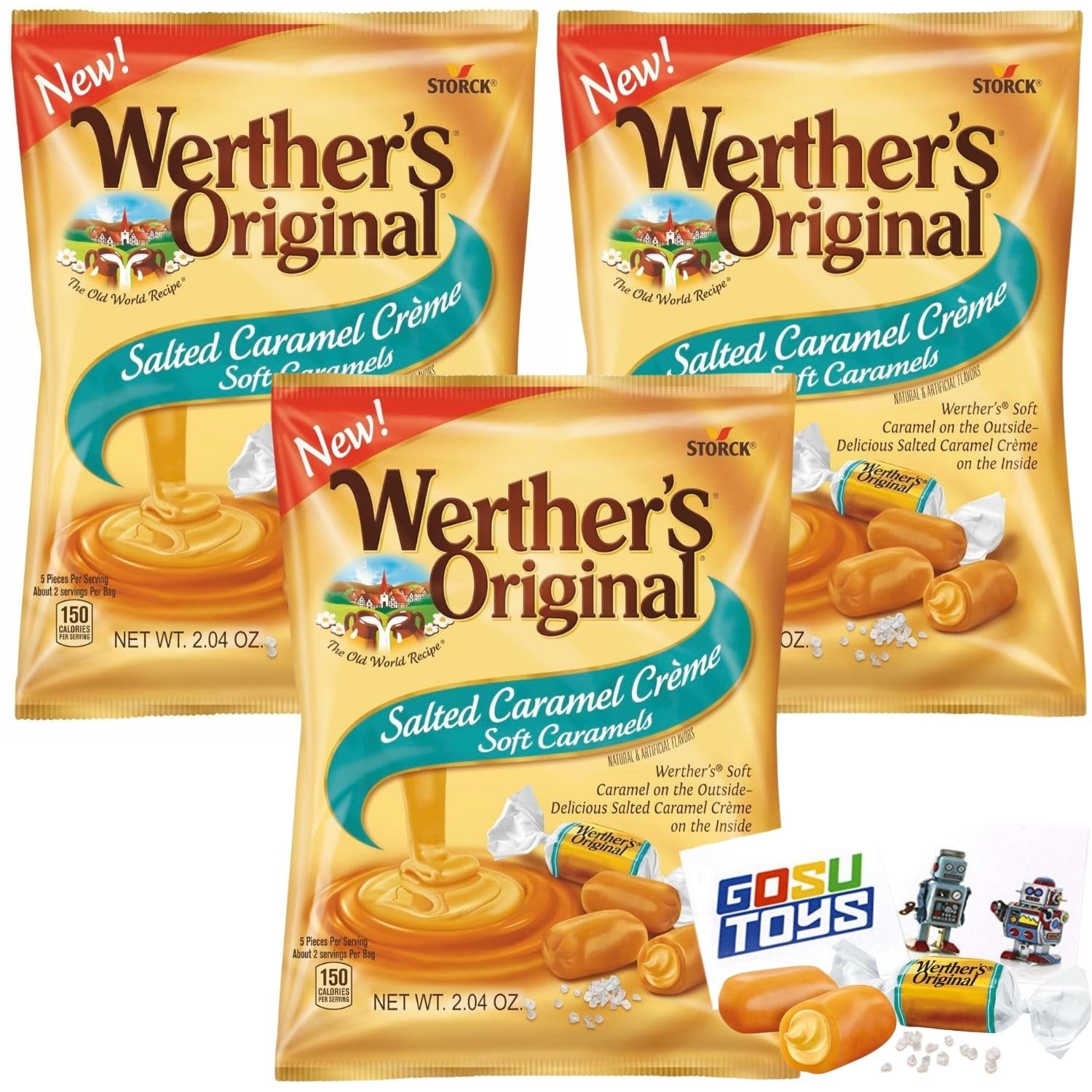Amazon.com : Werthers Original Salted Caramel Creme Candy 3 Pack - 2 ...