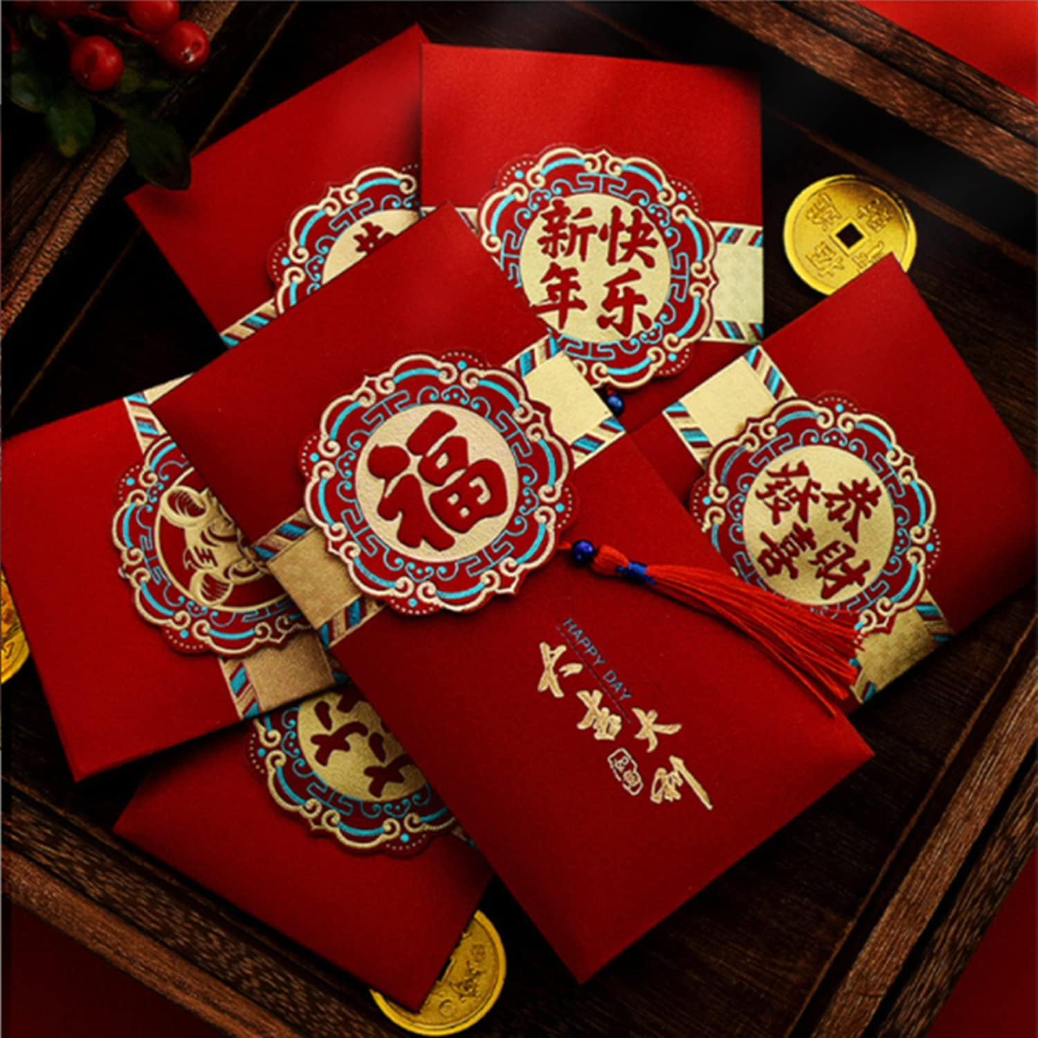 Amazon.com : Chinese New Year Red Envelopes 2025, 6Pcs Money Red Pocket ...
