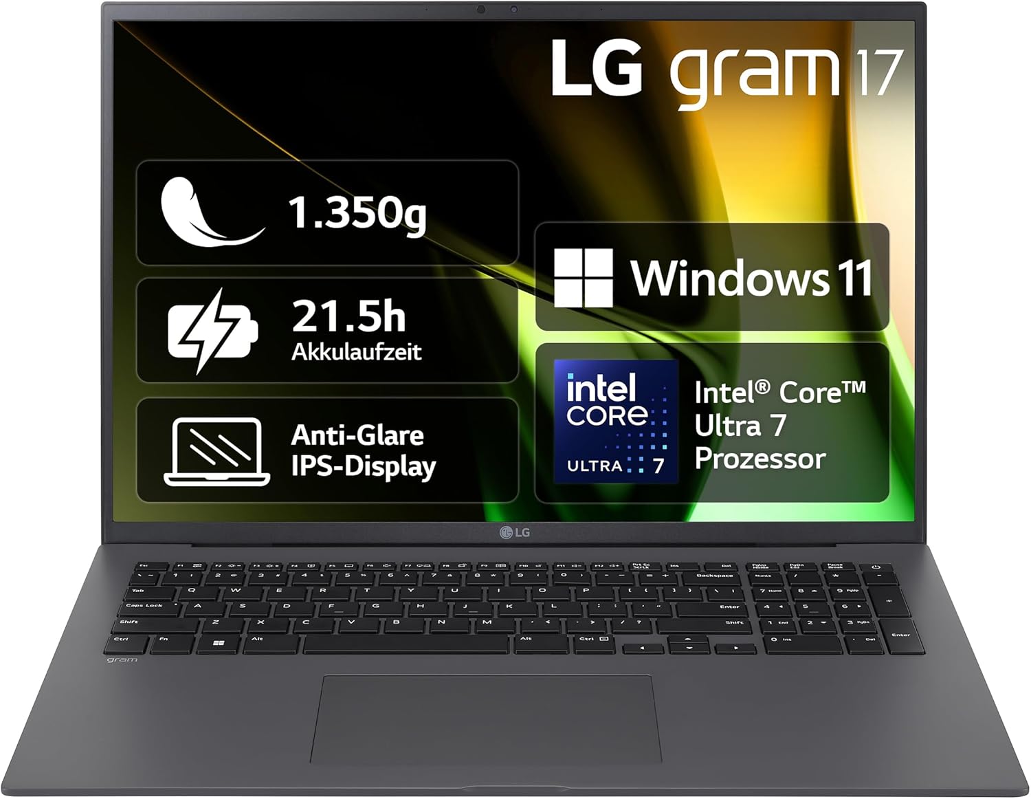 LG gram 17 Zoll Notebook - 1350g Intel Core Ultra7 Laptop - Grau: Amazon.de: Computer & Zubehör