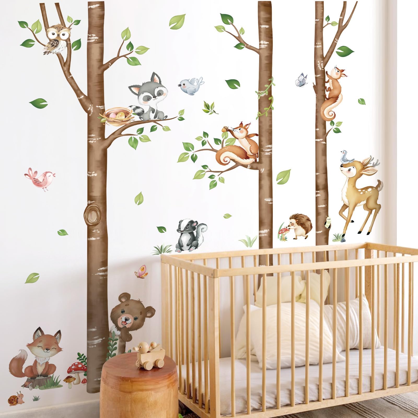 Amazon.com: Six Birch Tree Wall Decals Forest Wall Decal Peel and Stick ...