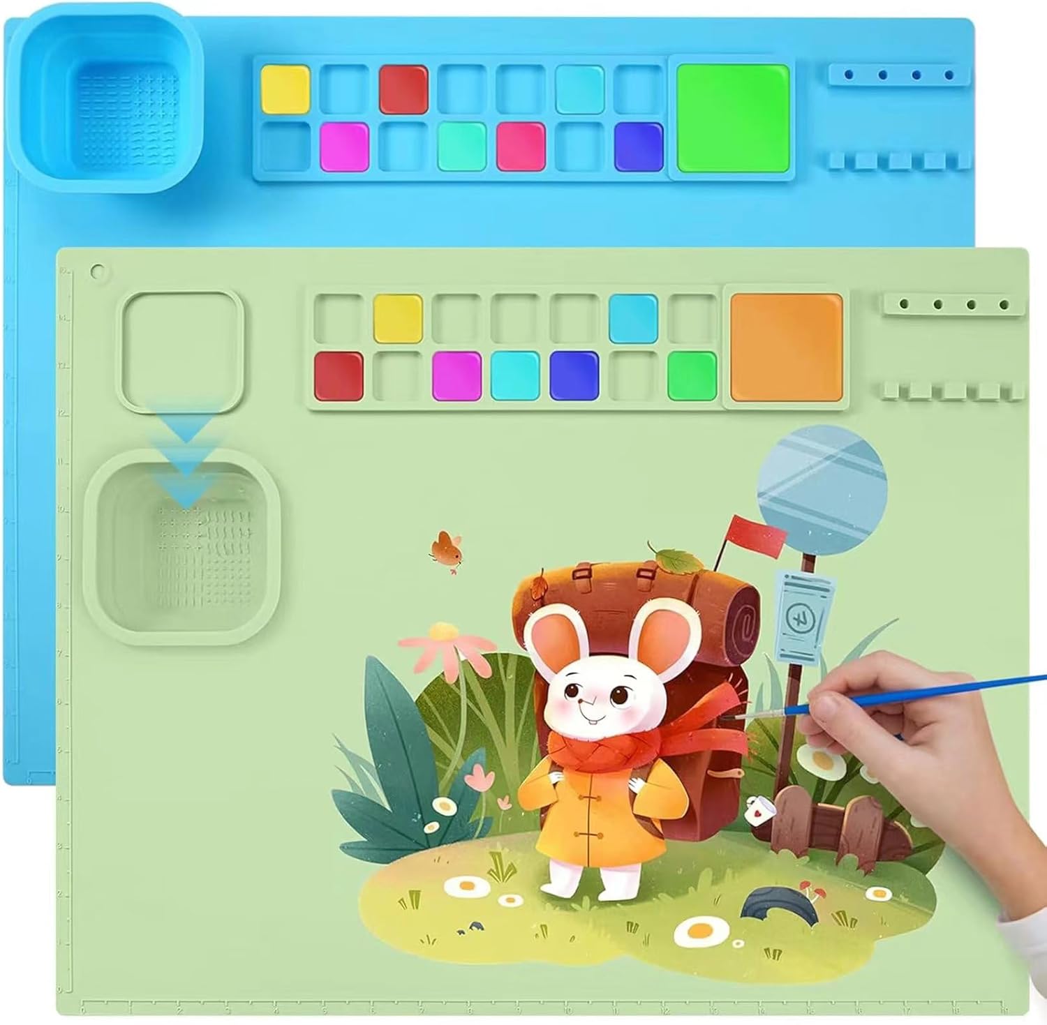 Amazon.com: 2 Pack Silicone Painting Mat 20"×16"Painting Mat with ...