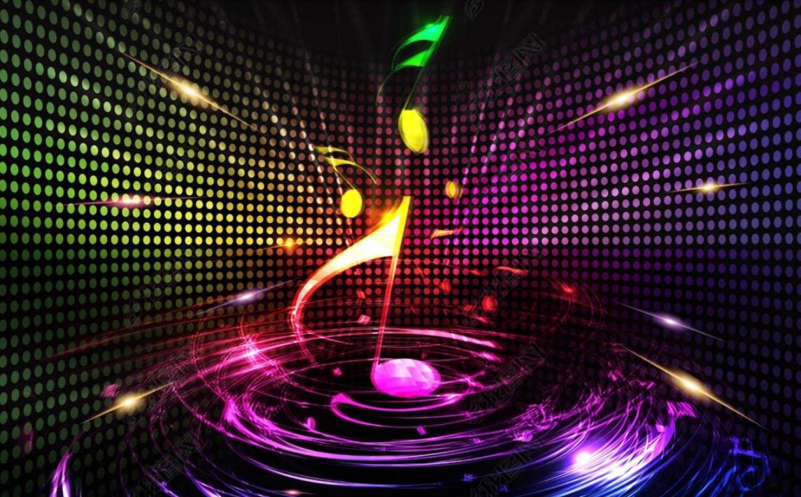 3d Colorful Music Notes Wallpaper Music Notes Background Neon 3D