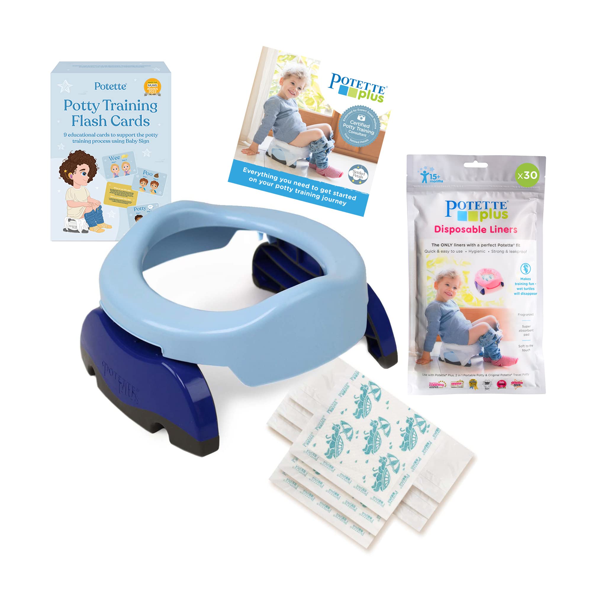 Buy Potette Plus 2-in-1 Compact Travel Potty & Toilet Training Seat ...