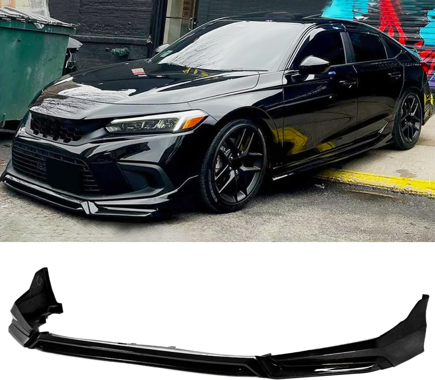 Amazon.com: Front Lip Compatibility with 2022-2024 Civic Yofer Style Front Bumper Chin Lip ...