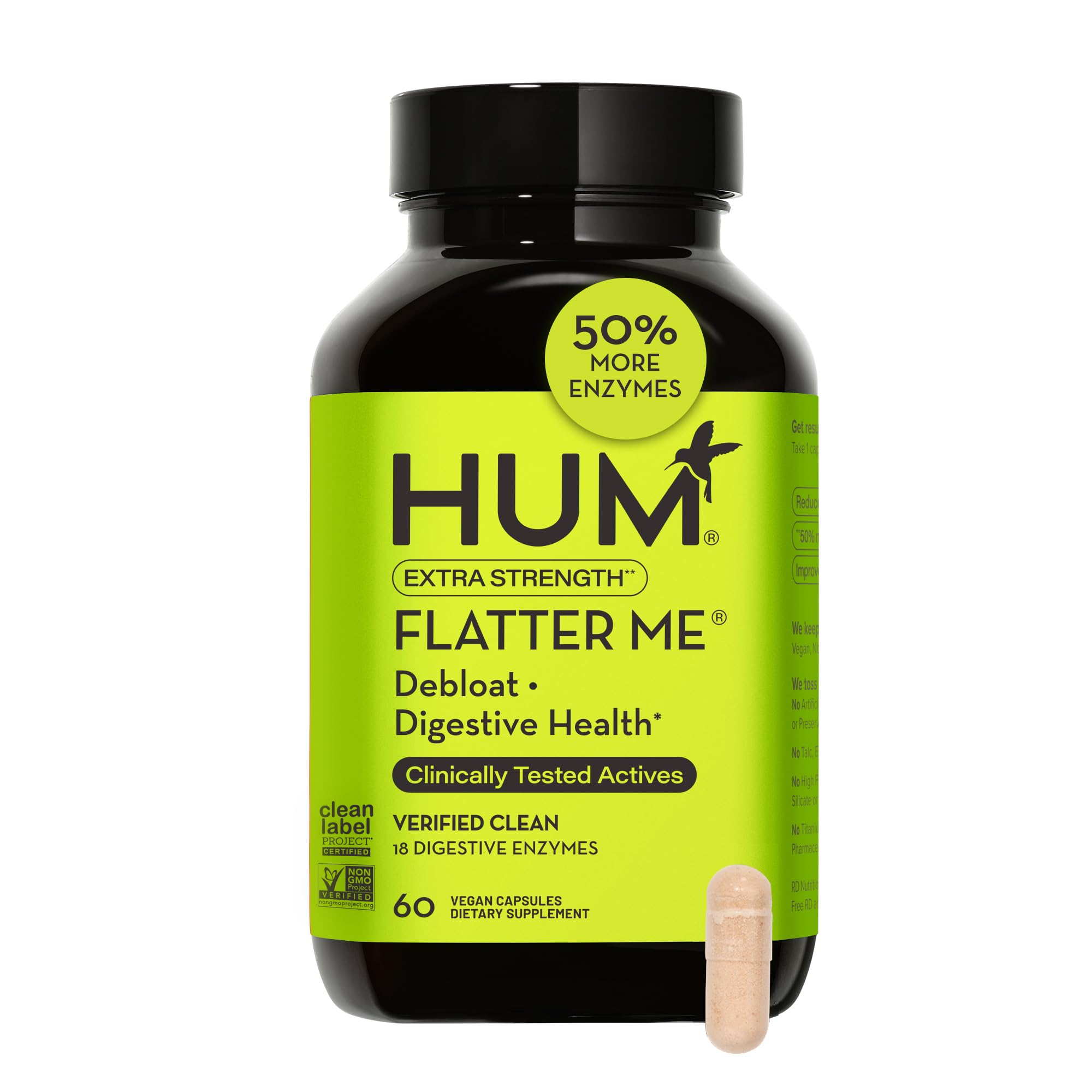 Amazon.com: HUM Flatter Me Supplement for Daily Bloating - 18 Full ...