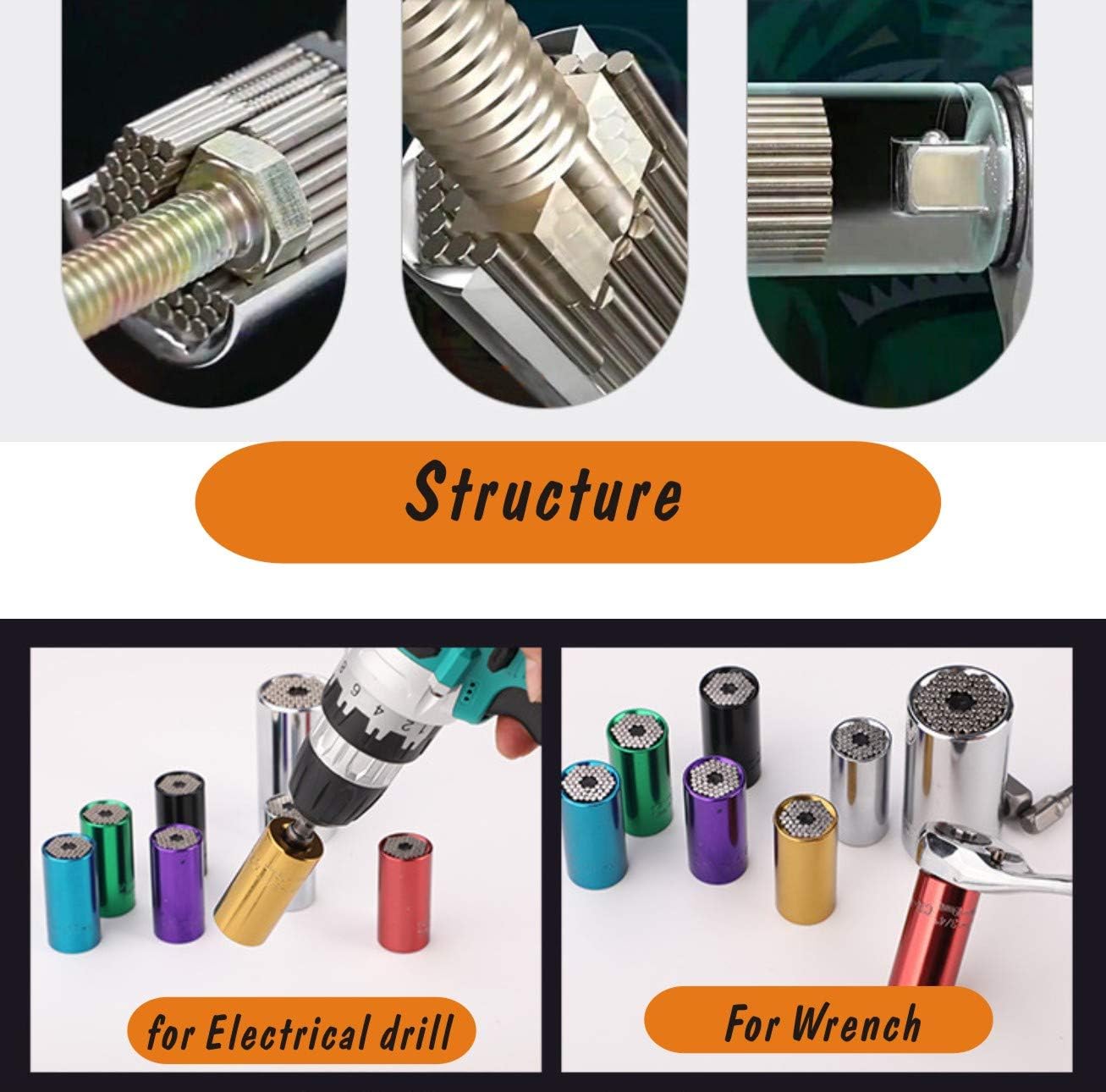 Universal Wrench Socket Tools Multi-Size in One Self Adjustable for ...