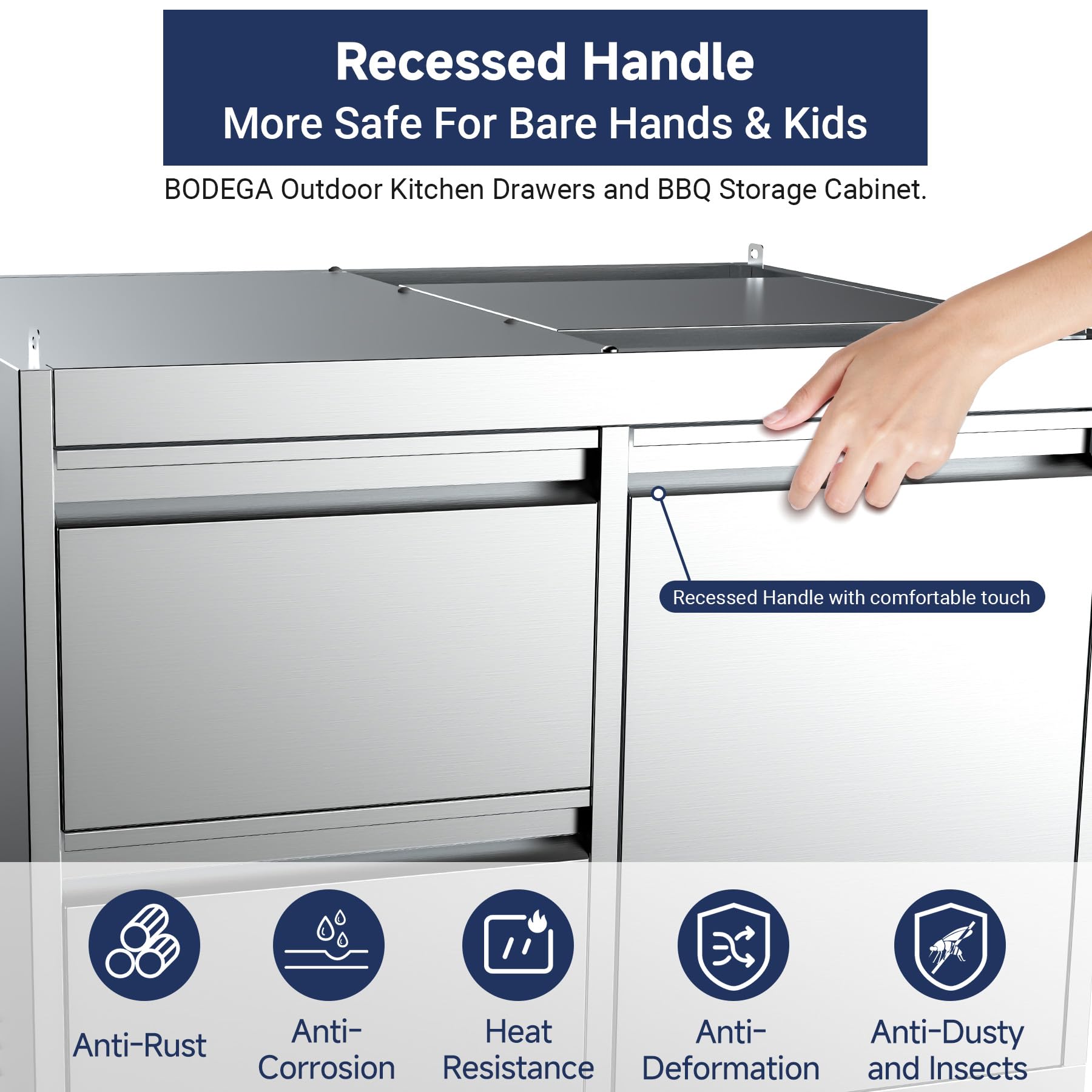 Snapklik.com : BODEGA Outdoor Stainless-Steel Kitchen Drawers Cabinet ...