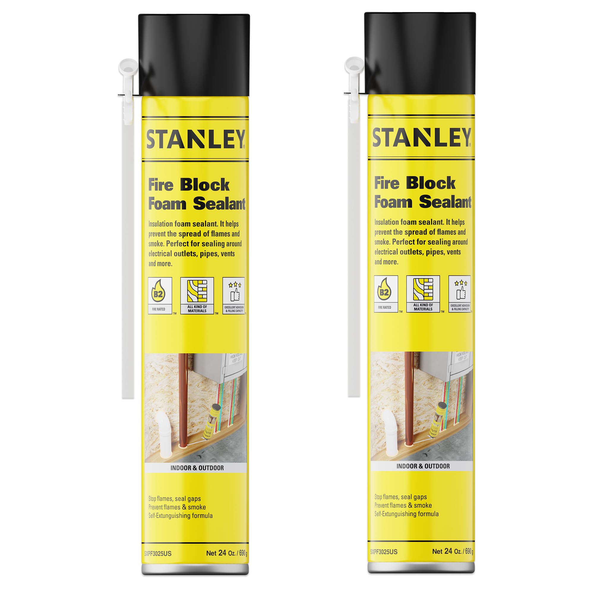 Stanley Fire Block Foam Sealant 2x24 Oz Orange Fire Rated | Desertcart ...