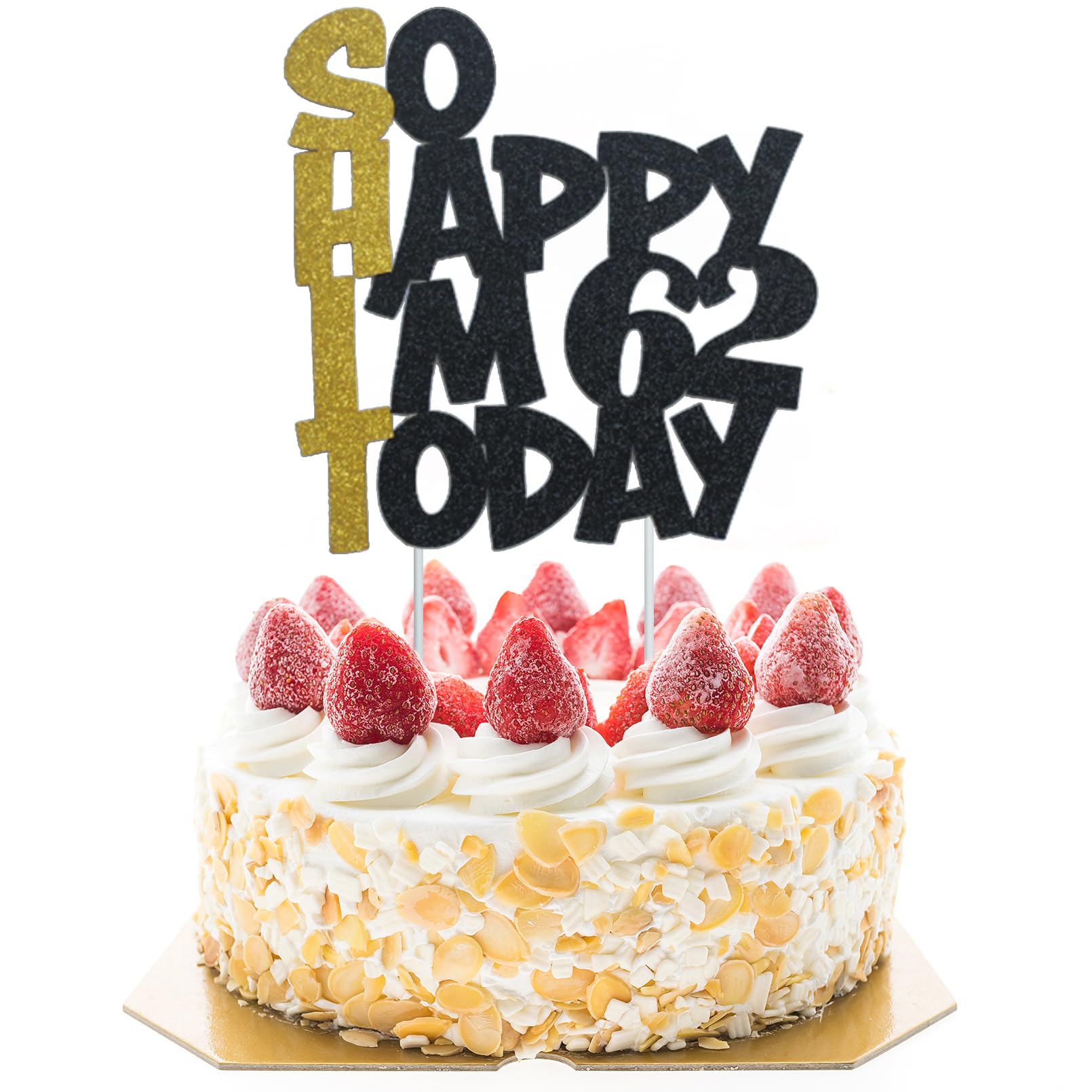 Amazon.com: Glitter Sixty Two Cake Toppers For 62 Years Old Birthday ...